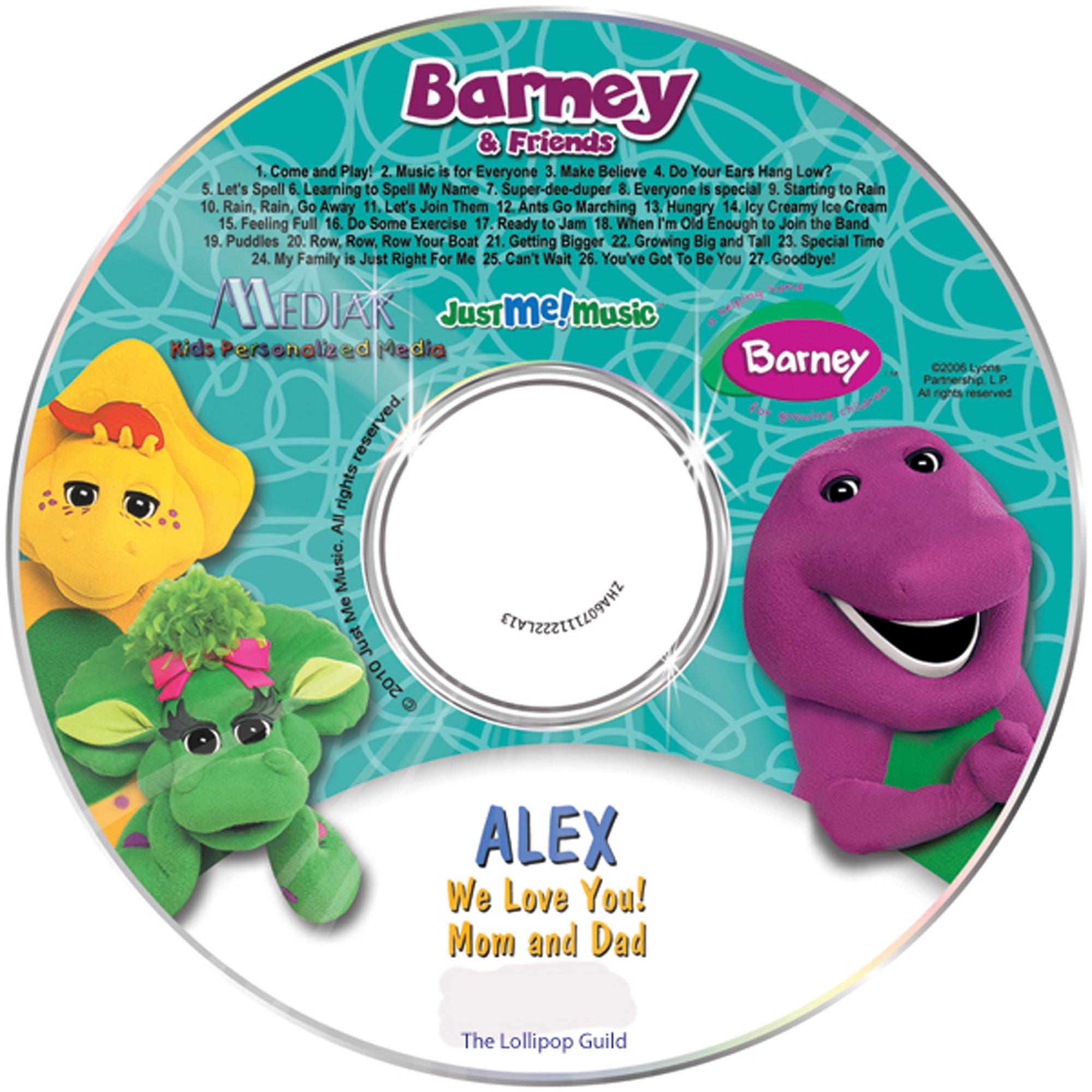 Barney and Friends ™ Personalized CD or Combo Name Sung/said 80 Times ...