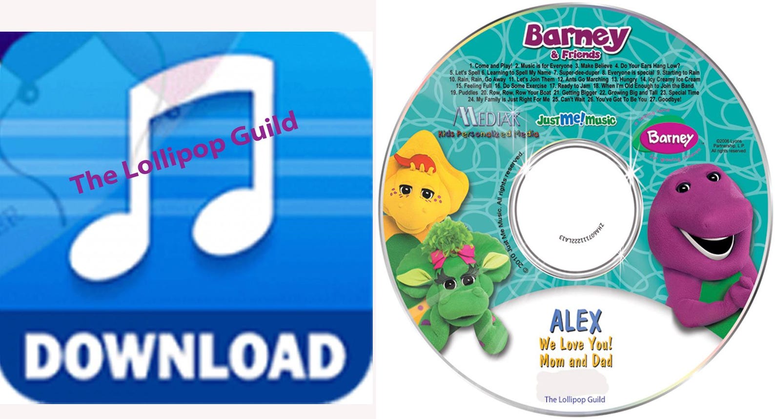 Personalized Barney CD or Digital Download - Name Featured 80 Times - Etsy