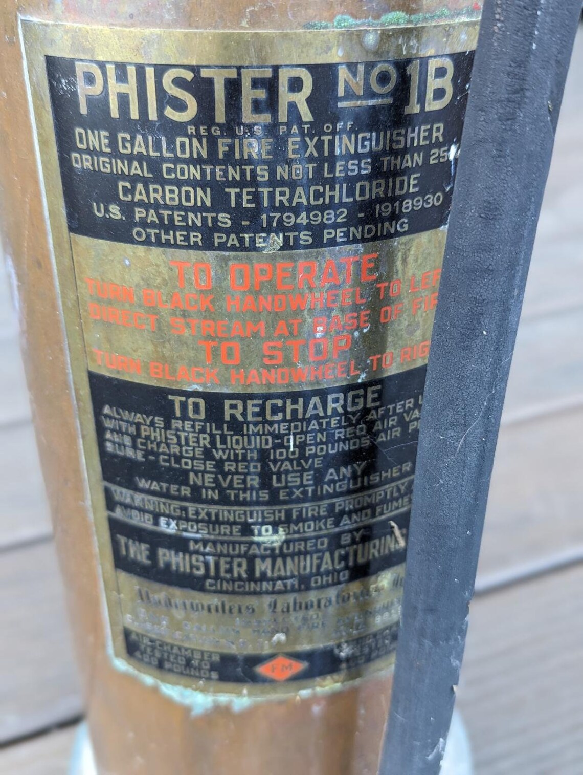 Vintage Copper Phister 1B Fire Extinguisher - Etsy