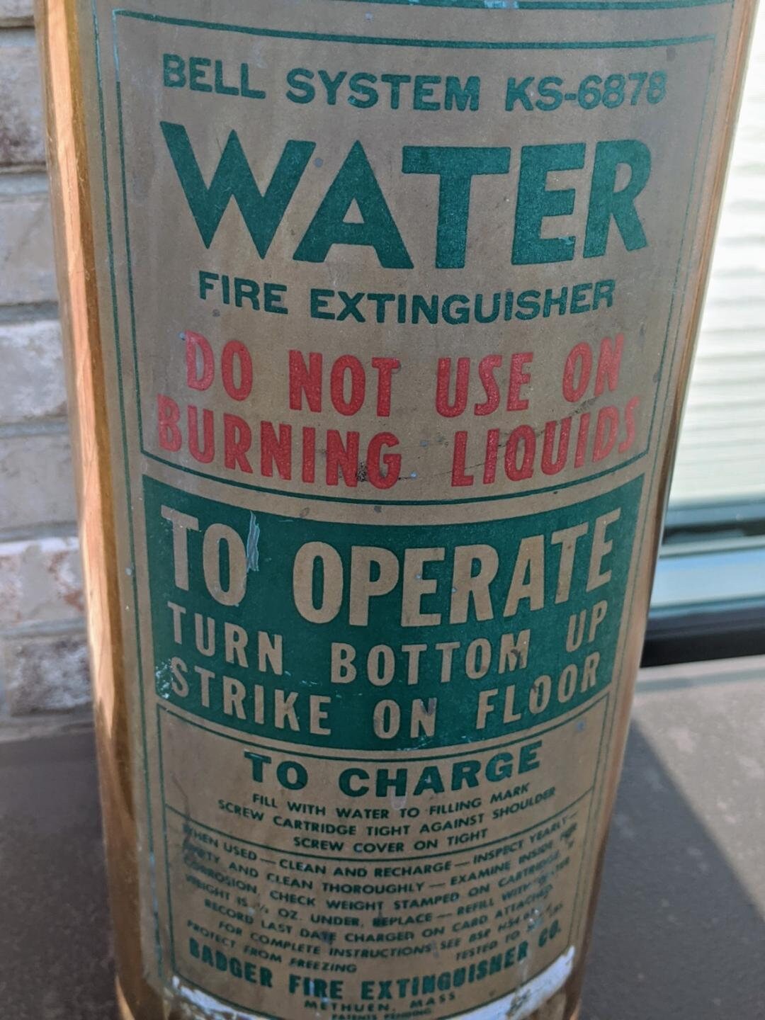 Vintage Badger Bell System Fire Extinguisher - Etsy