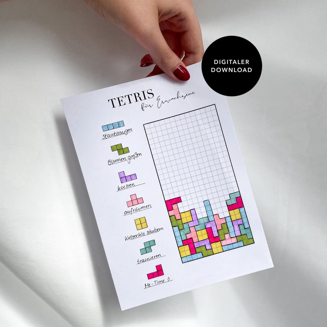 Tetris for Adults | Digital Download in 3 Sizes: A4, A5, Personal ...