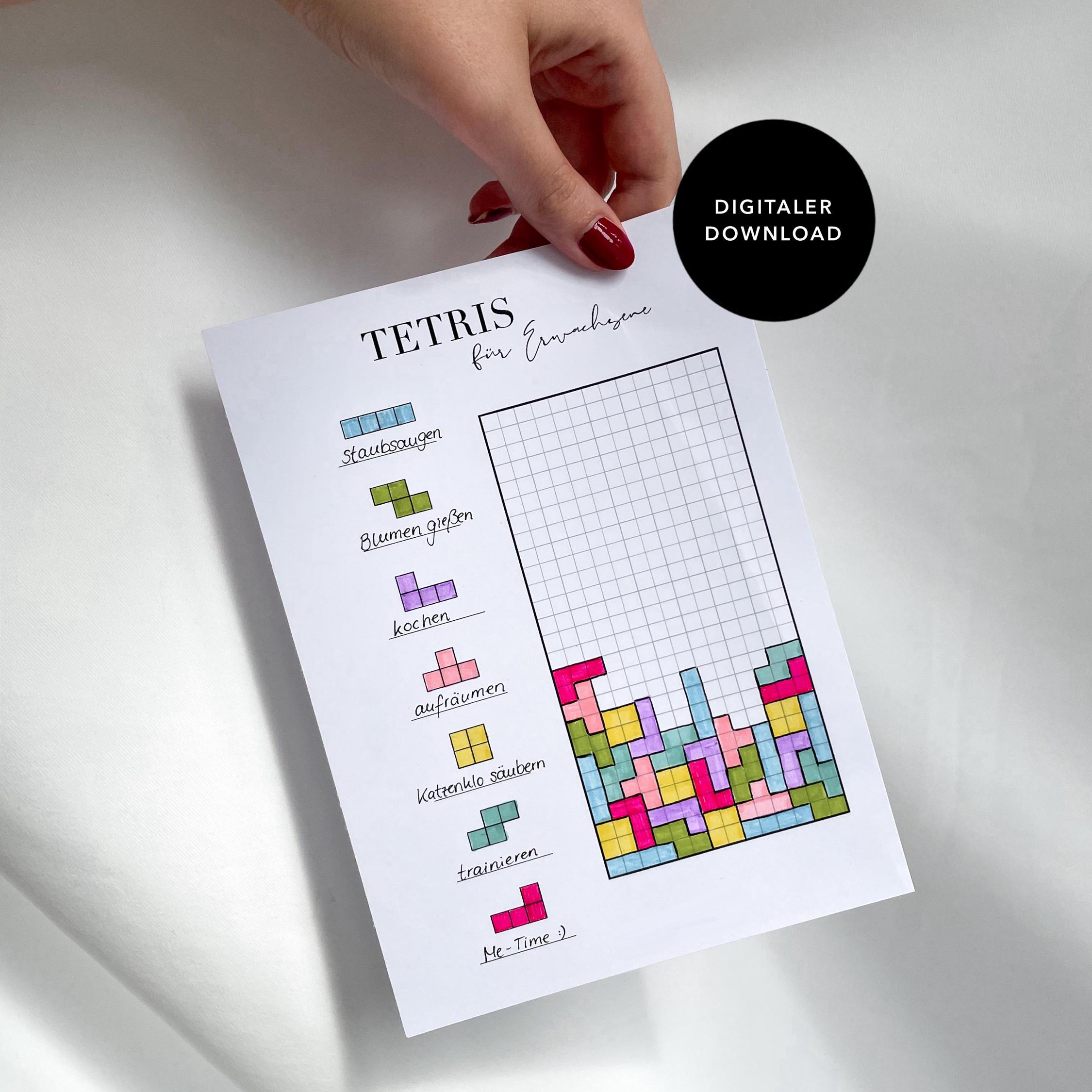 Tetris for Adults | Digital Download in 3 Sizes: A4, A5, Personal ...