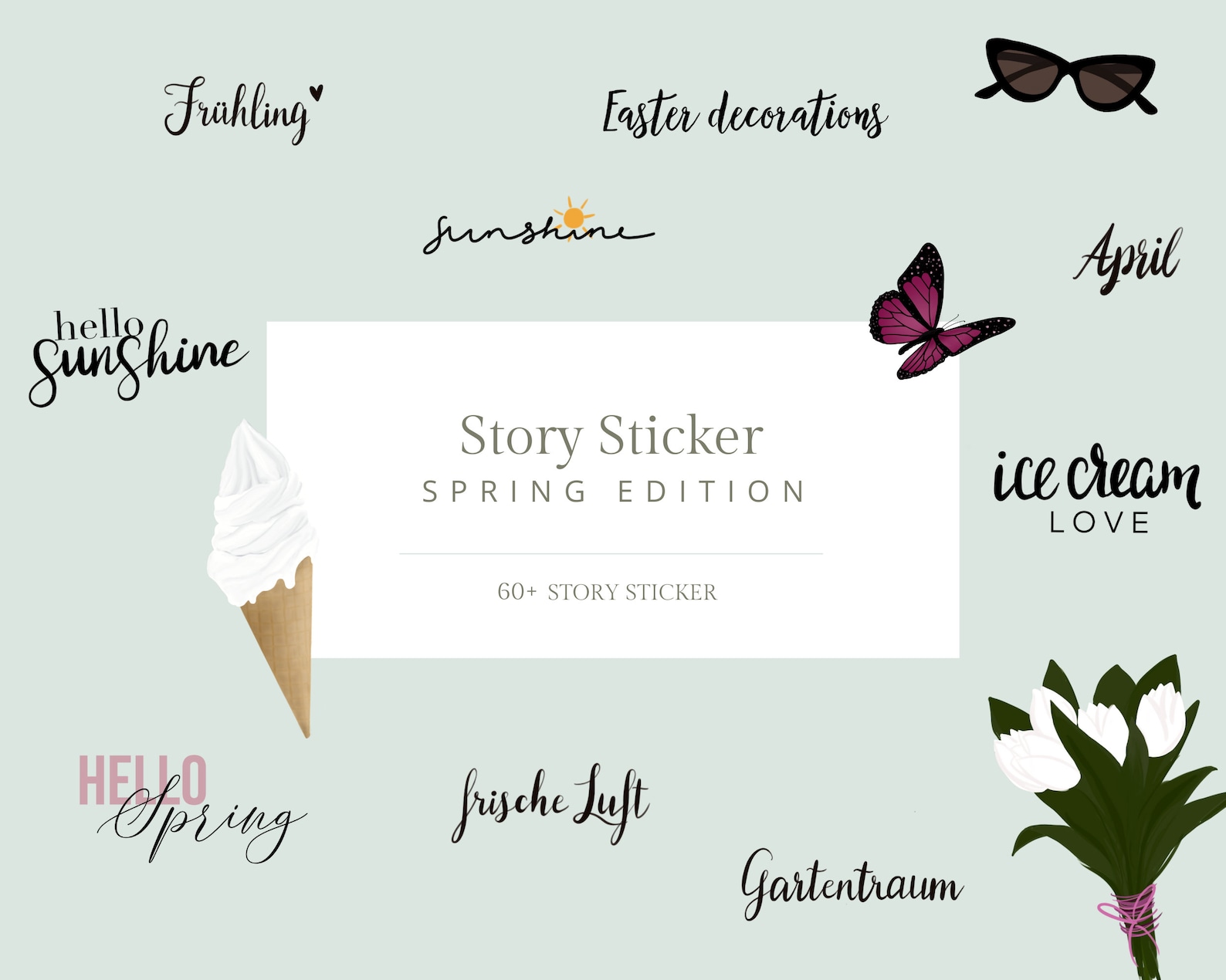 60+ Instagram Story Sticker | Spring Edition Spring Easter - Etsy