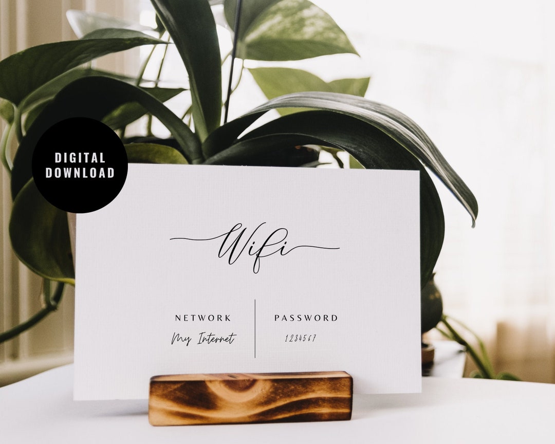 Printable Wifi Sign | Wifi Password, Instant Download, Print, WIFI ...