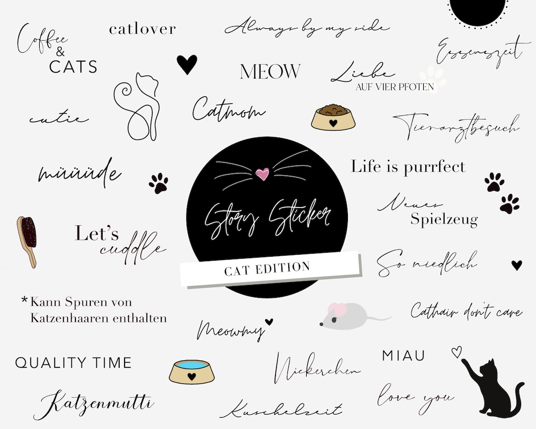 120+ Instagram Story Stickers | Cat Edition | Cats, Catlover, Catmom - Etsy