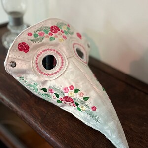 Floral Embroidered Plague Doctor Mask - Etsy