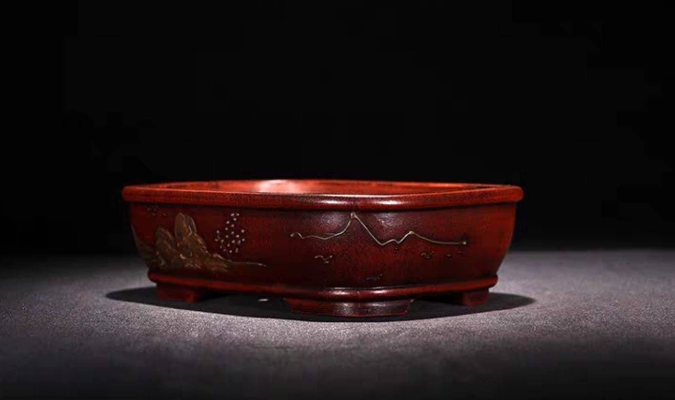 Rectangular Shallow Bonsai Pot Yixing Purple Sand Pottery - Etsy