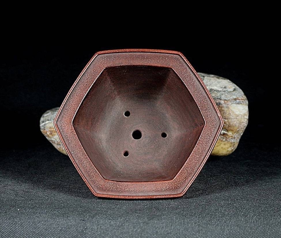 Mini Hexagonal Bonsai Flower Pot Handmade Painting Yixing | Etsy