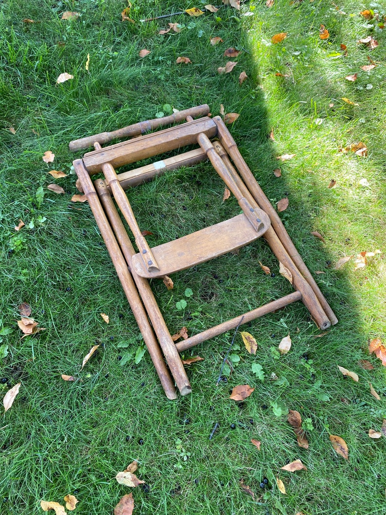 Antique Civil War Folding Wood Camp Chair - Etsy