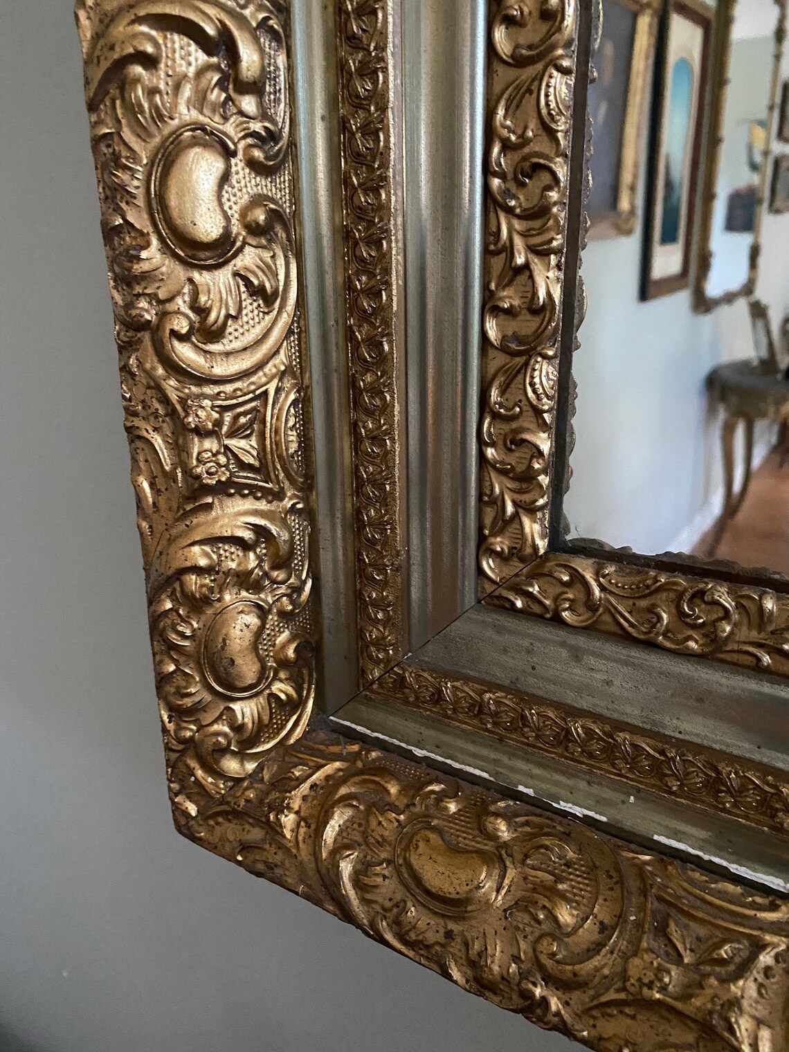 Antique Genuine Gold Leaf Ornate Mirror - Etsy