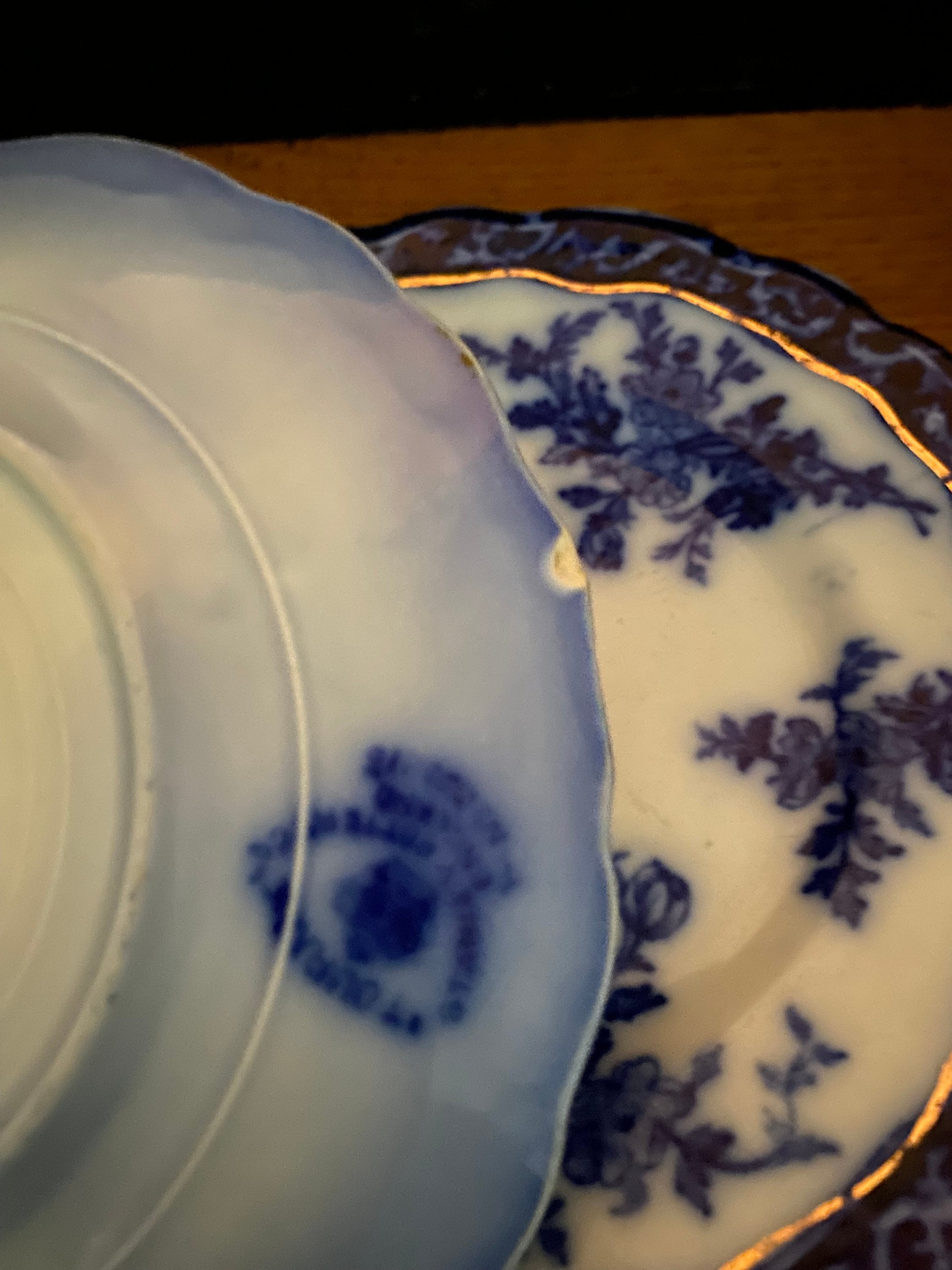 Antique 20 Piece Flow Blue "touraine" Pattern Lot ~ Stanley Pottery Co ...