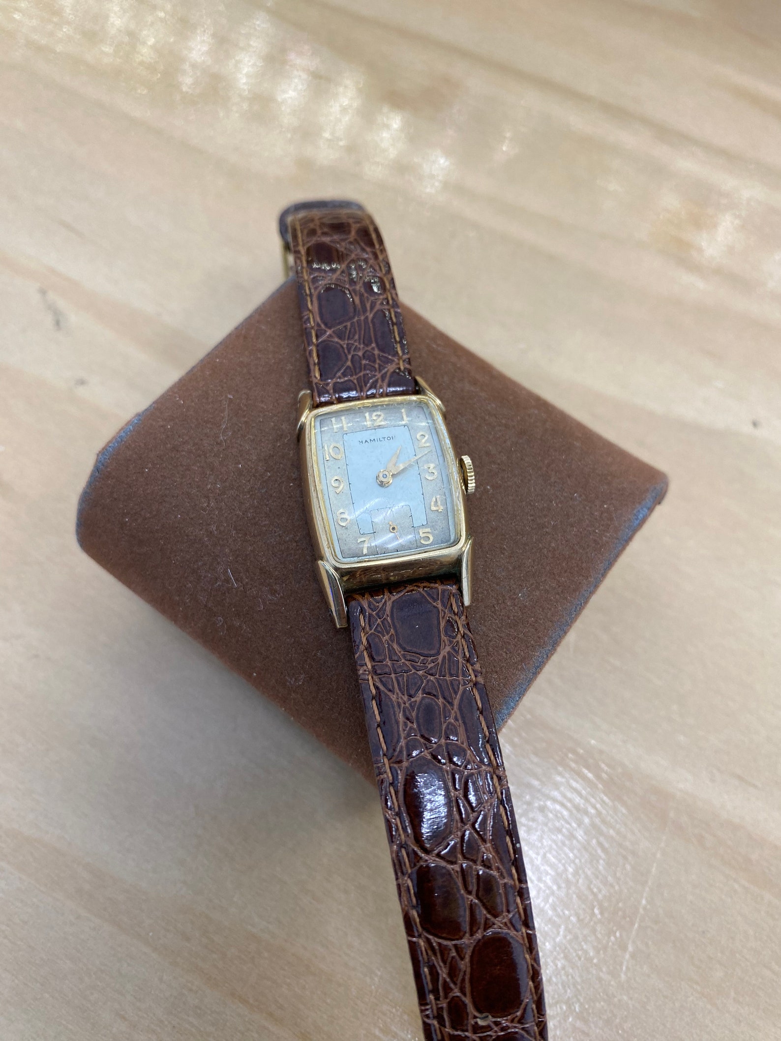 Vintage Hamilton 10k Gold Filled Tonneau Shape Art Deco Wrist Watch C ...