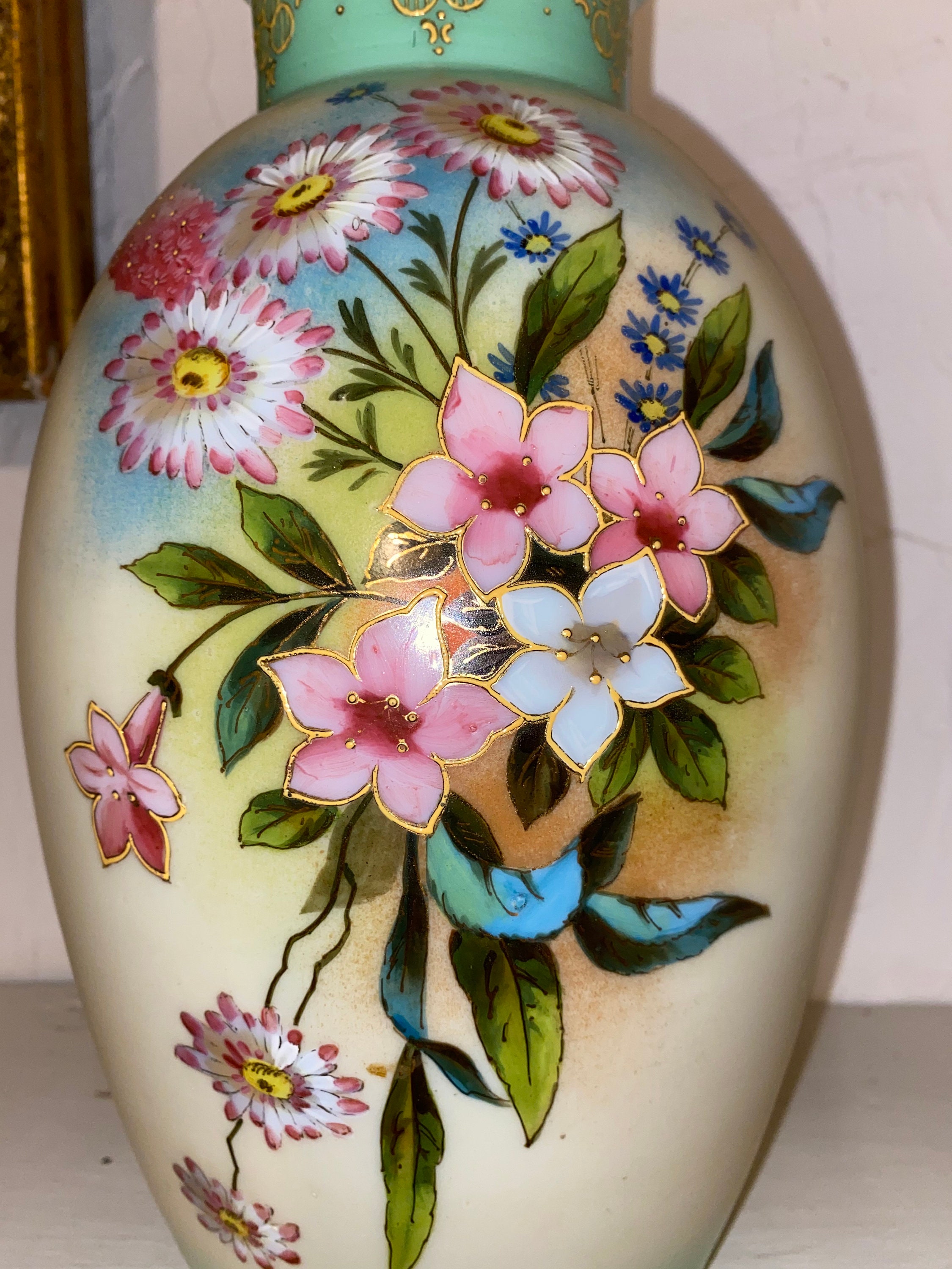 Austrian Glass Superior Decorating Works Vase Vintage Pair - Etsy