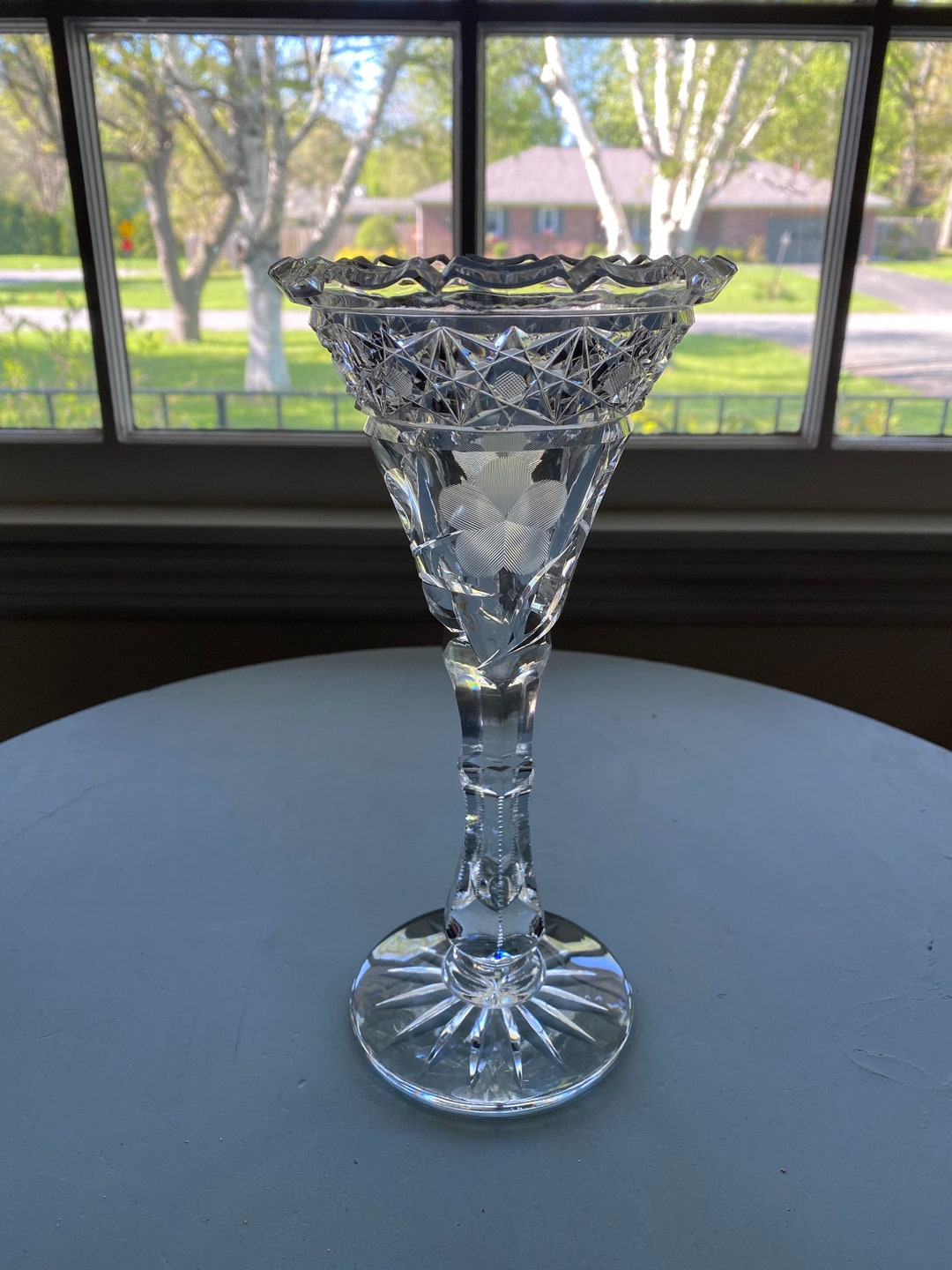 ABP American Brilliant Antique Deep Cut Crystal Vase - Etsy