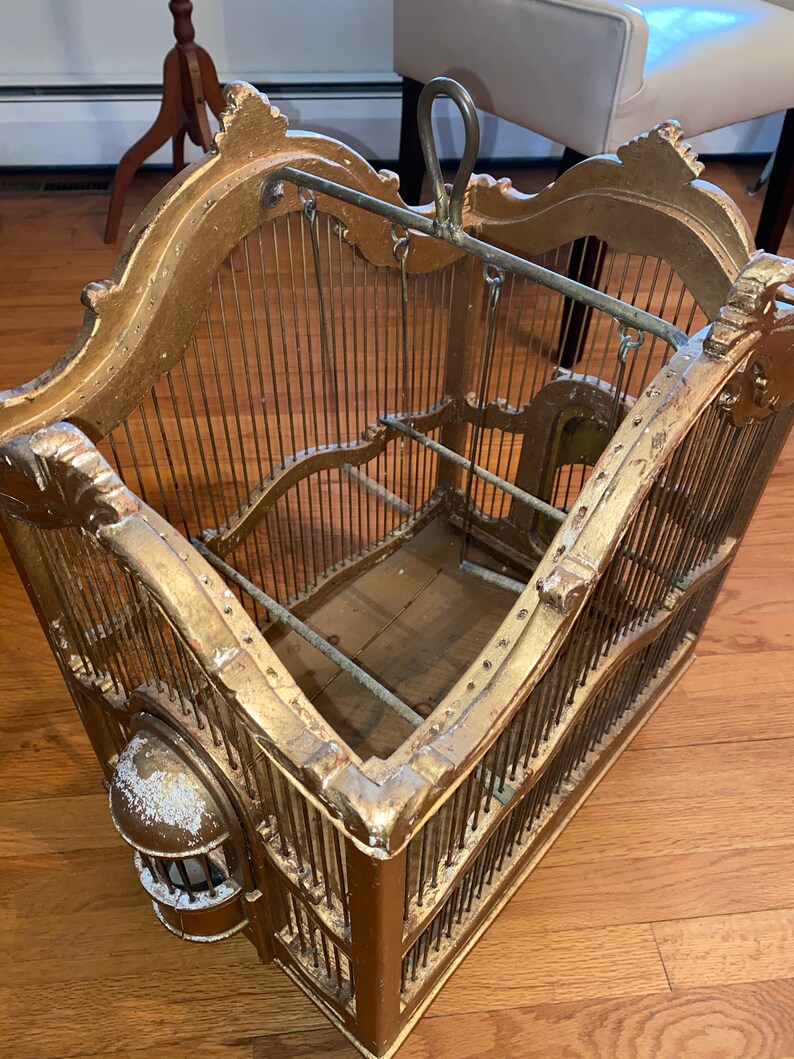 Antique Italian Carved Gilded Birdcage - Etsy