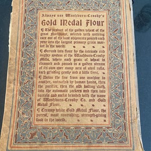 Antique Gold Metal Flour Cook Book Published by Washburn-crosby Co., C ...
