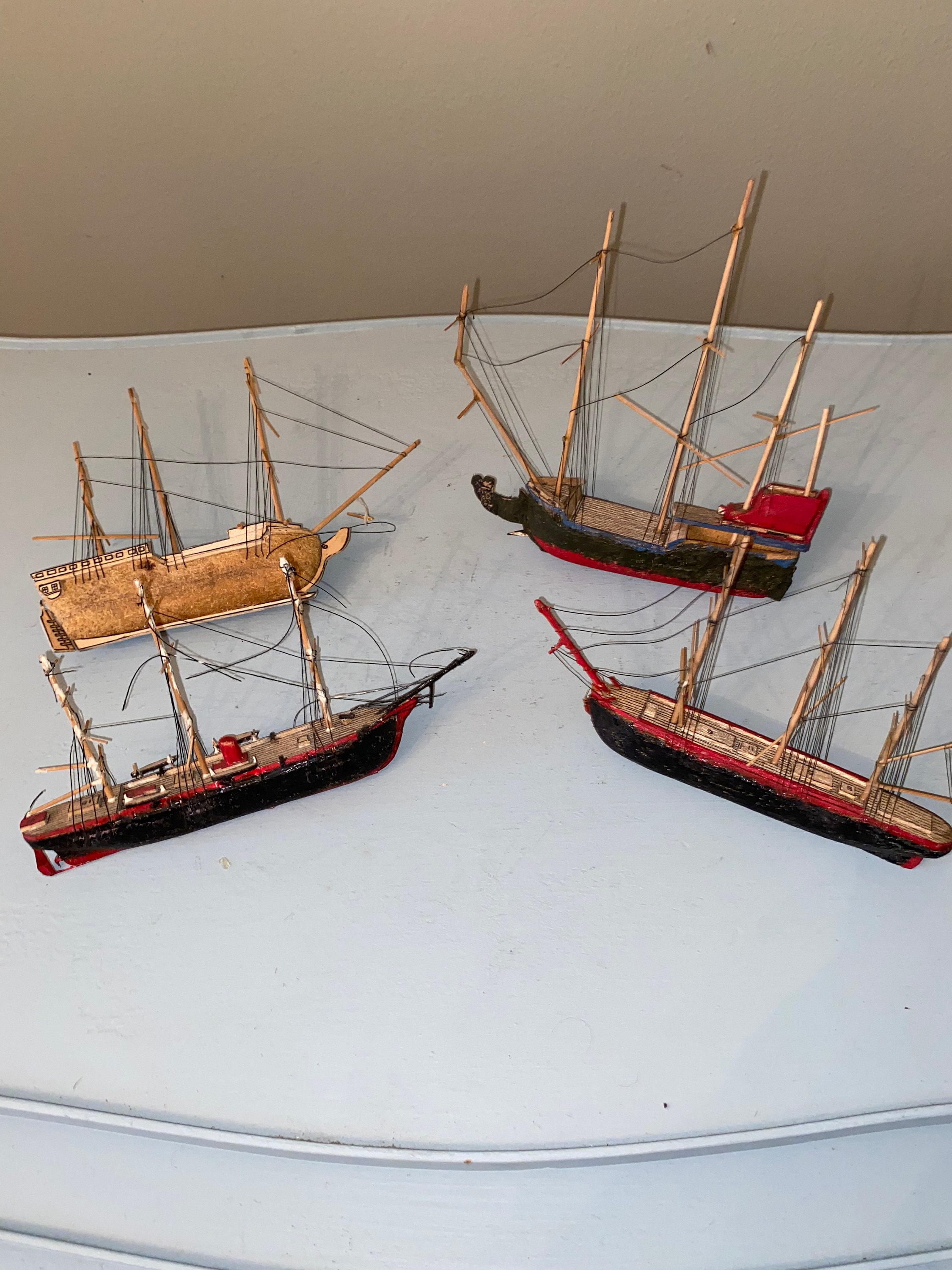 Vintage Miniature Wood Model Schooner Ship ~ Lot of 4 - Etsy UK