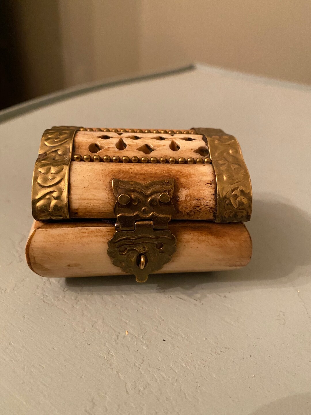Vintage Bone Trinket/jewel Box - Etsy