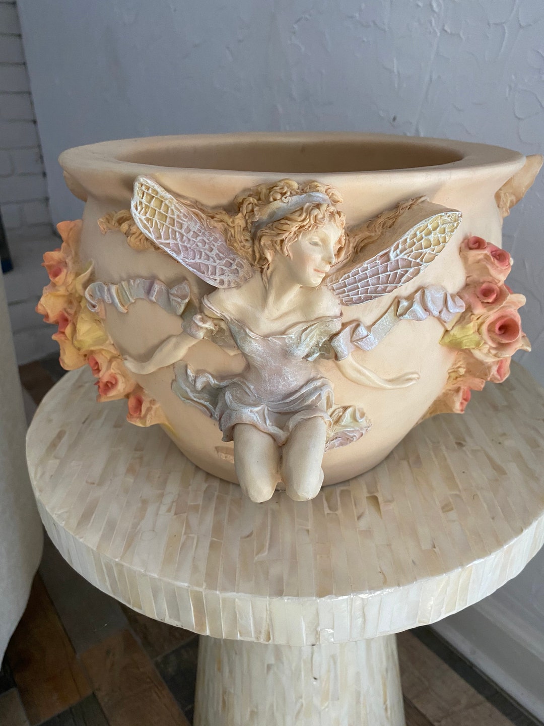 Beautiful Resin Winged Angels Flower/plant Pot - Etsy