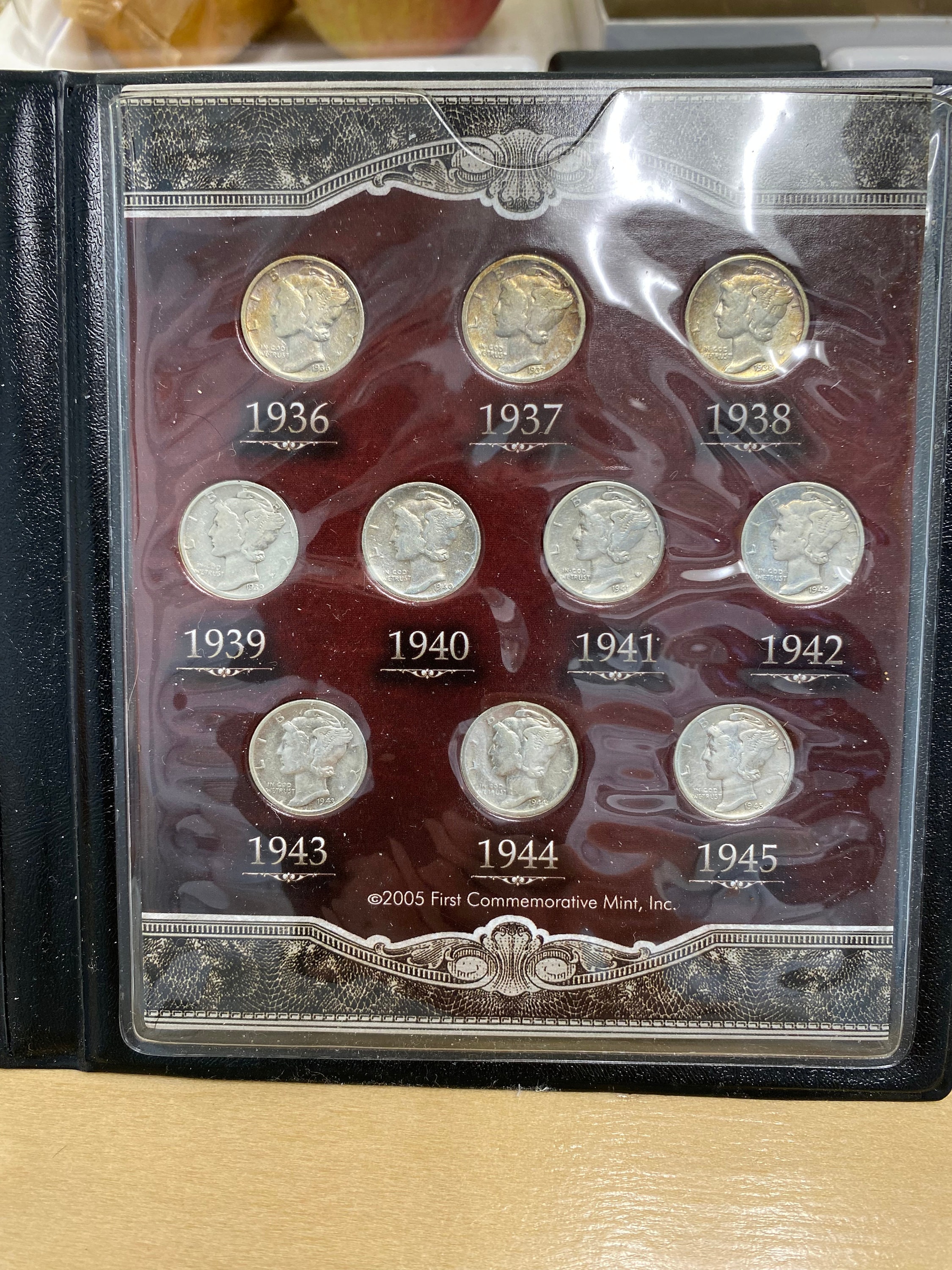 First Commemorative Mint Last 10 Years of Mercury Dimes 1936-1945 With ...