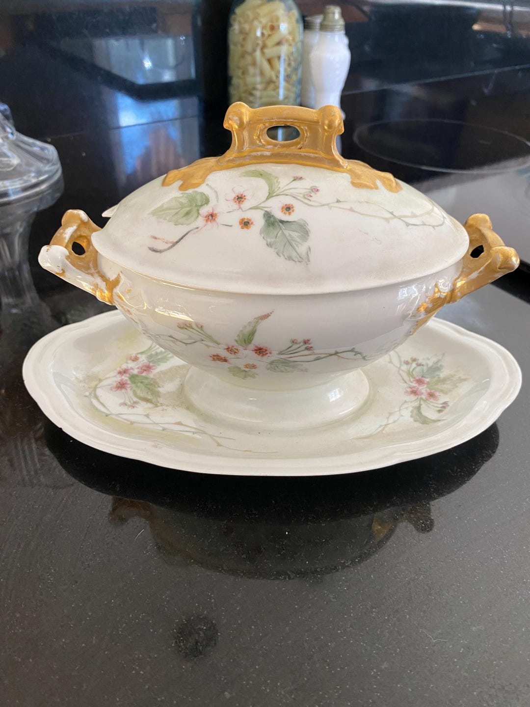Fabulous CFH Gom Limoges France Porcelain Gravy Boat W/attached ...