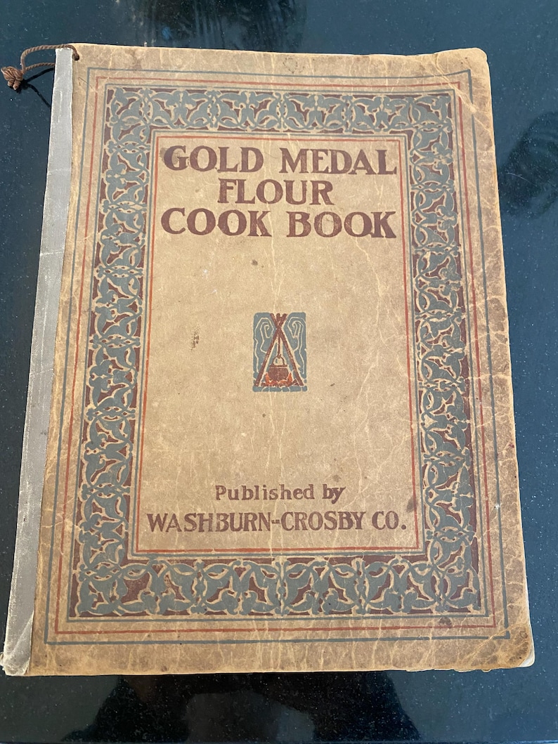 Antique Gold Metal Flour Cook Book Published by Washburn-crosby Co., C ...