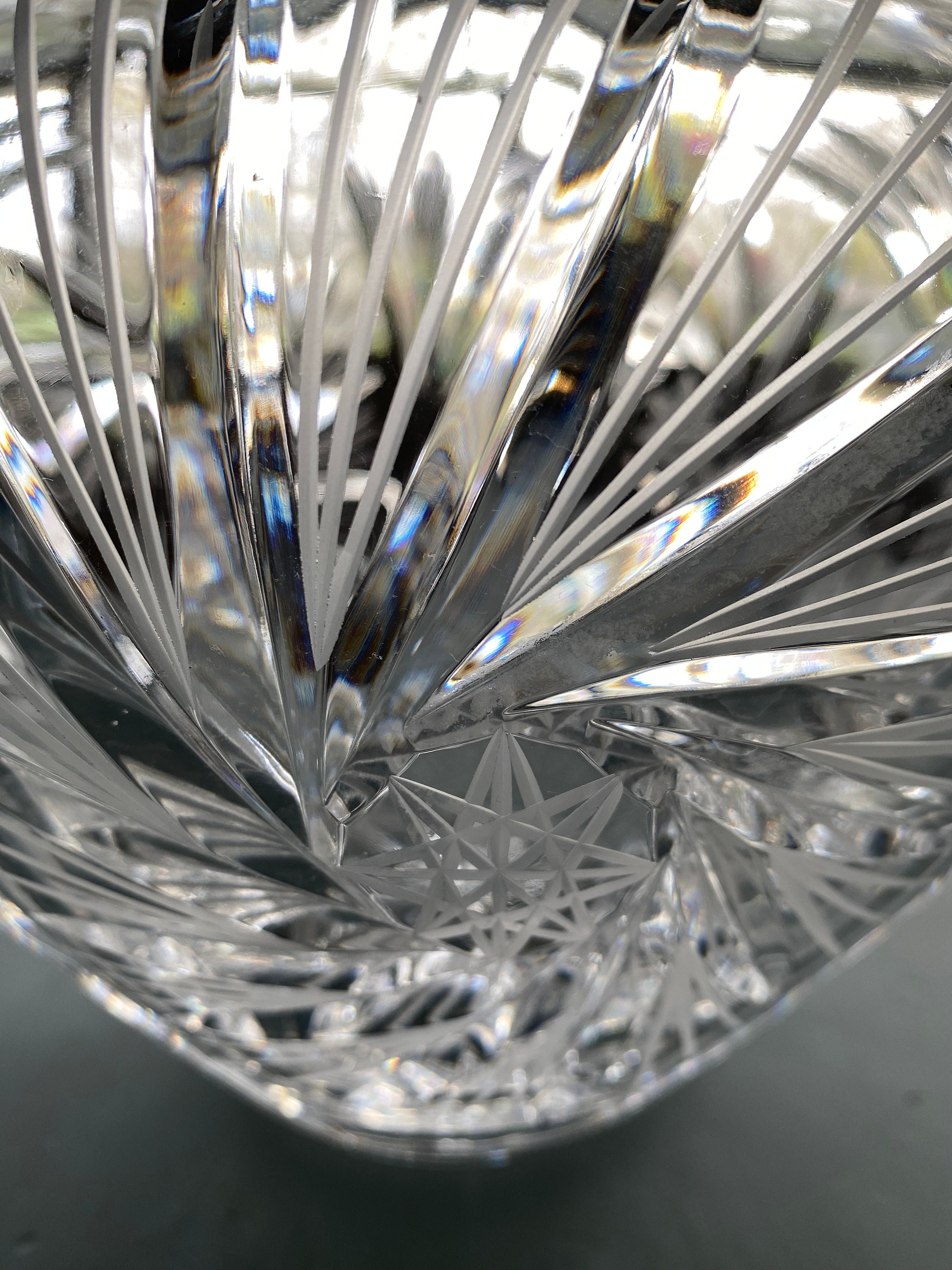 American Brilliant Cut Crystal Star Pinwheel Hobstar Vase - Etsy