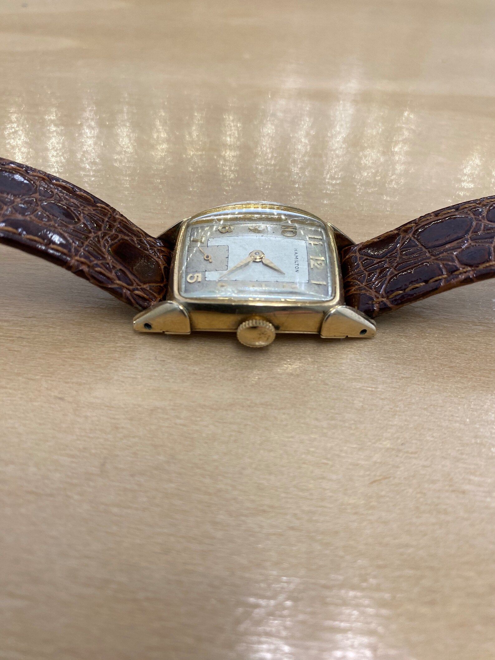 Vintage Hamilton 10k Gold Filled Tonneau Shape Art Deco Wrist Watch C ...