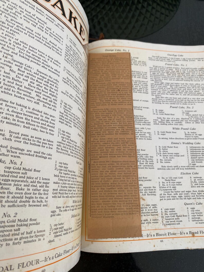 Antique Gold Metal Flour Cook Book Published by Washburn-crosby Co., C ...