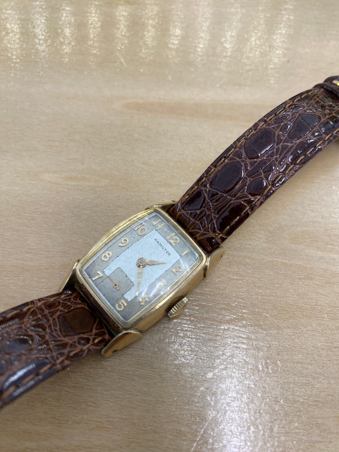 Vintage Hamilton 10k Gold Filled Tonneau Shape Art Deco Wrist Watch C ...