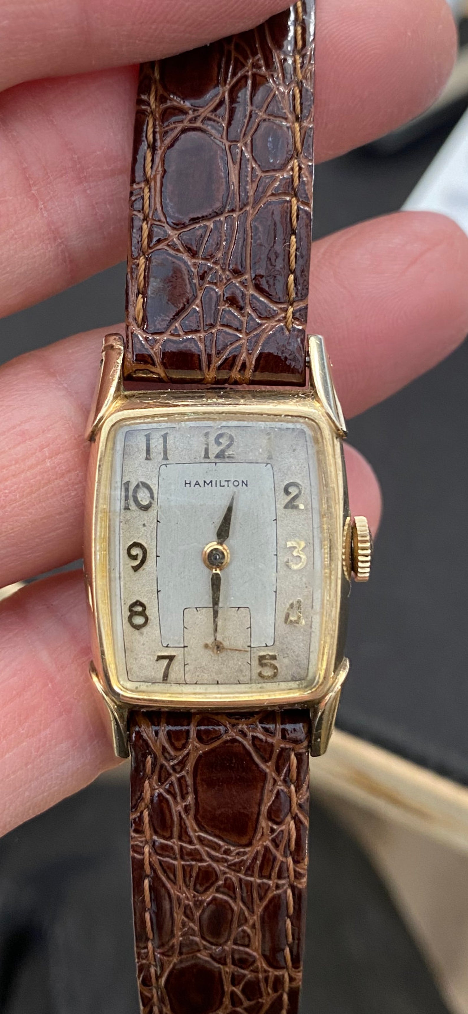 Vintage Hamilton 10k Gold Filled Tonneau Shape Art Deco Wrist Watch C ...