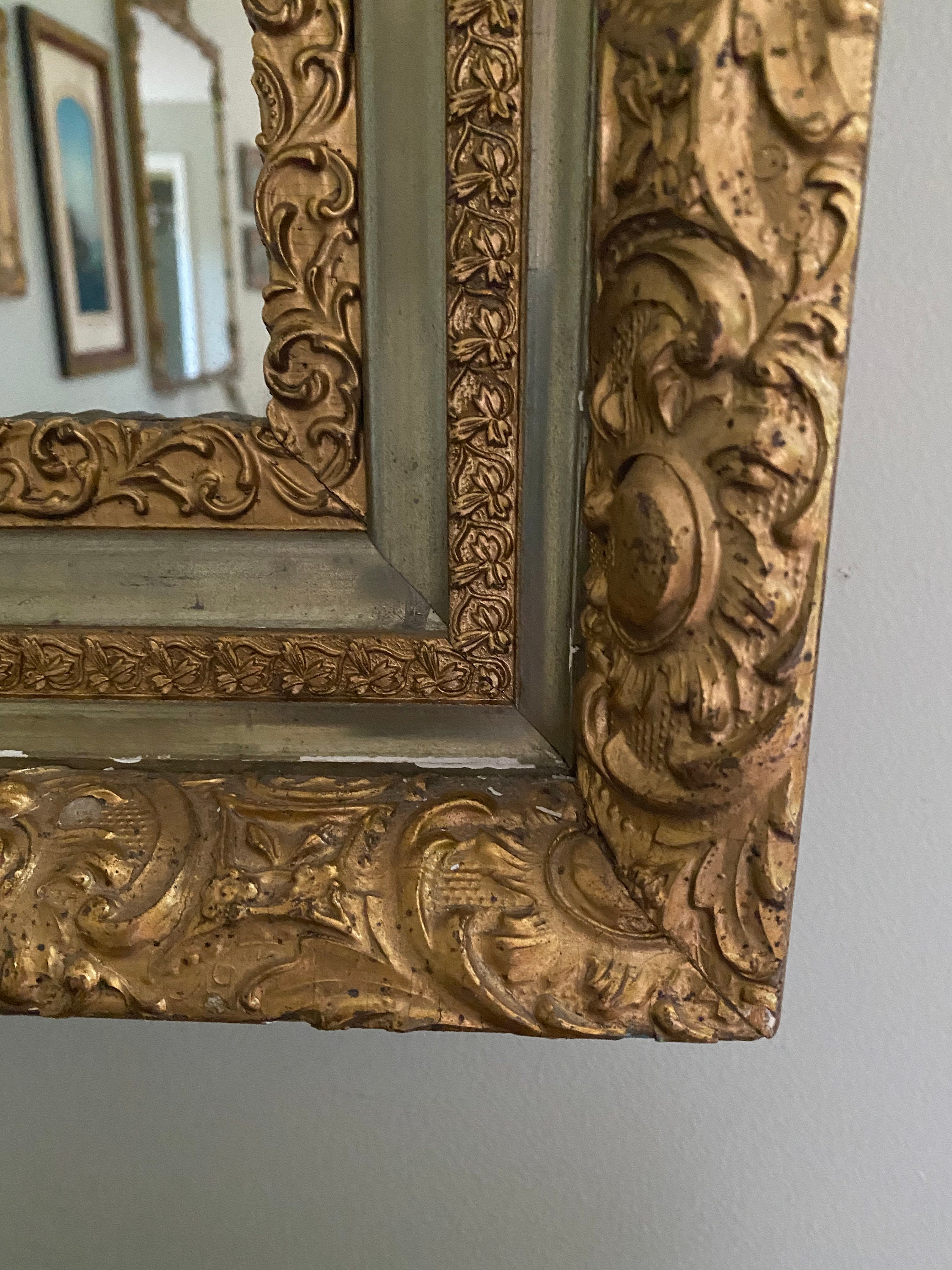 Antique Genuine Gold Leaf Ornate Mirror - Etsy