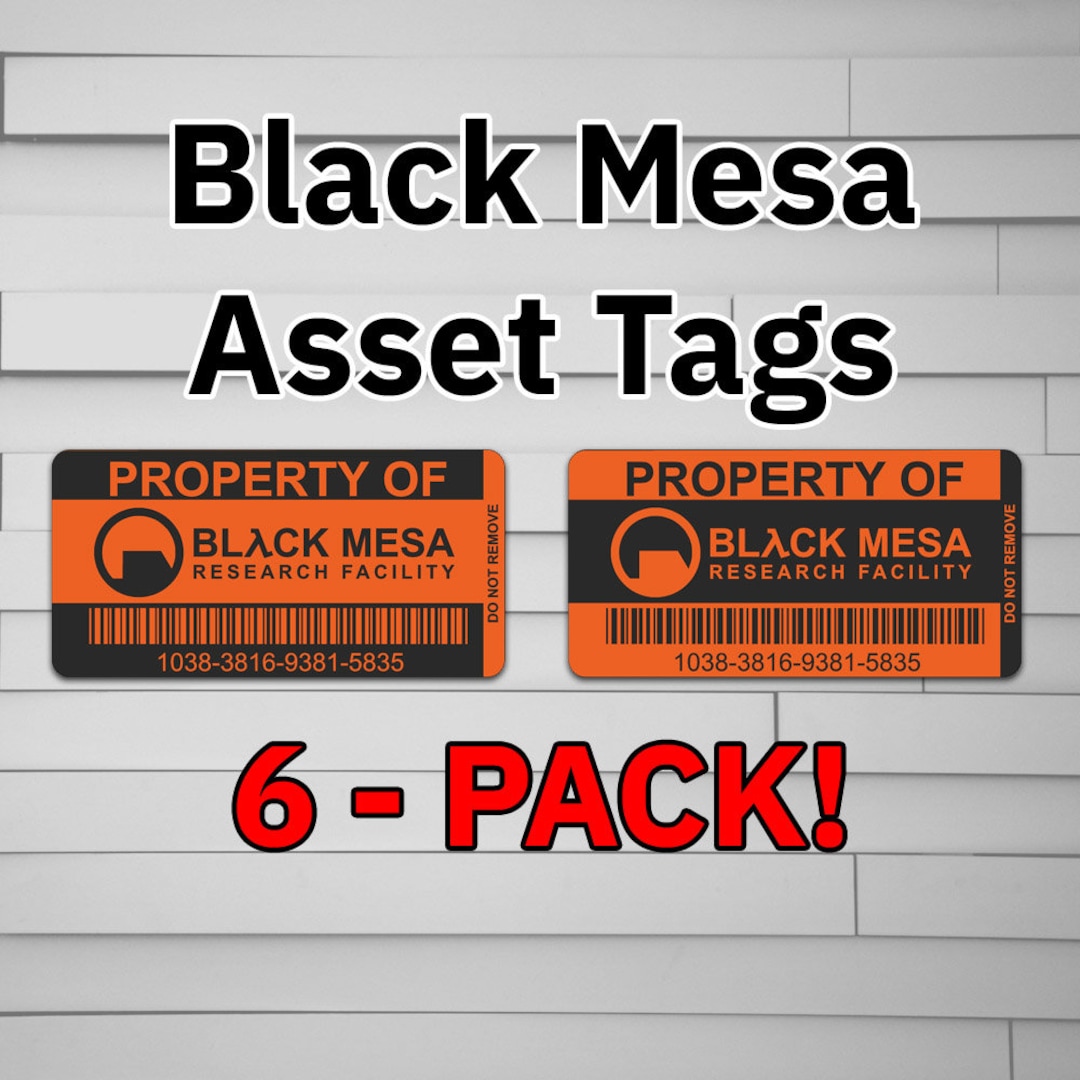 Black Mesa Asset Tags (vinyl Decal Sticker, Car Laptop Window Tumbler ...