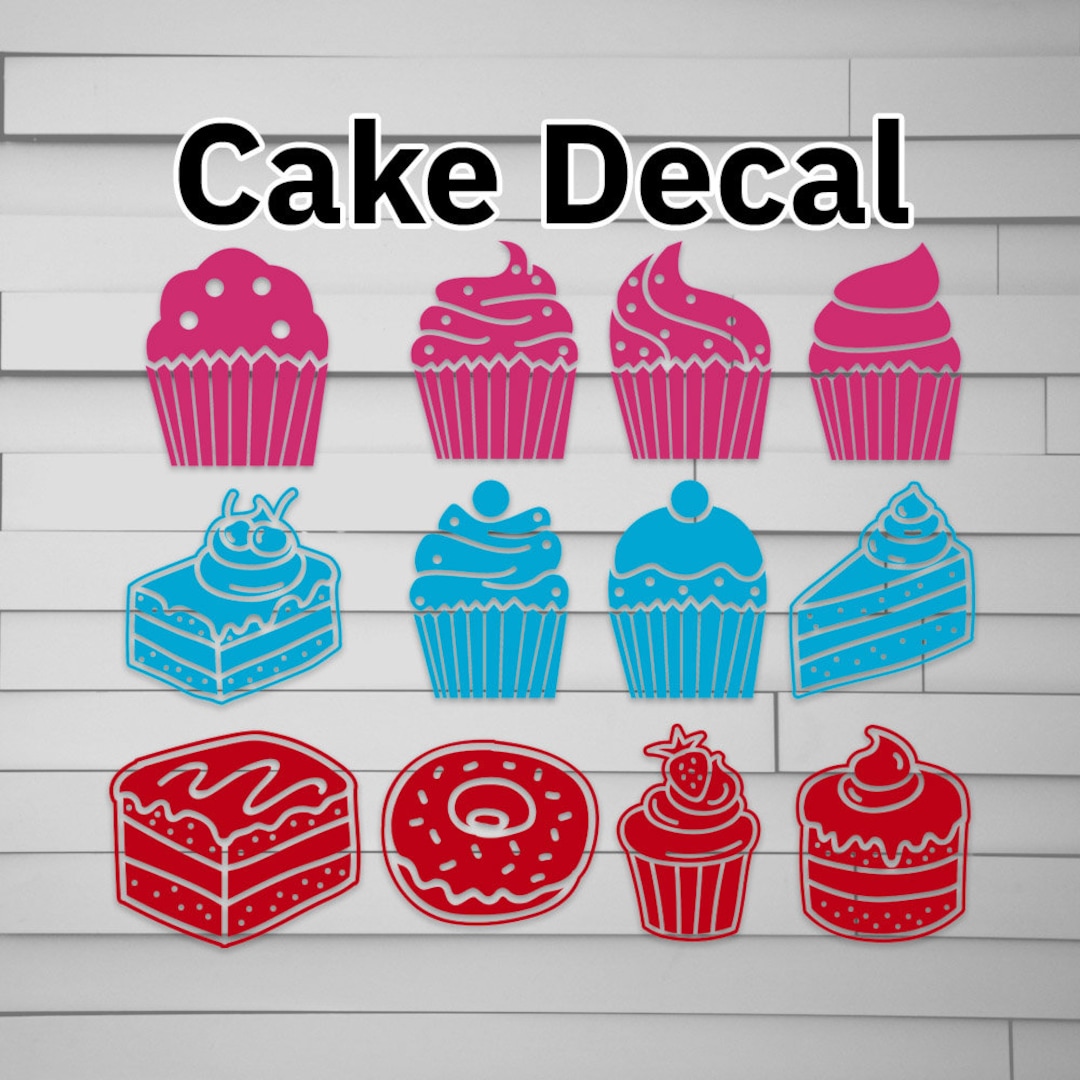 Calcomanía de pastel Cupcake Donut, calcomanía de coche, pegatina de ...