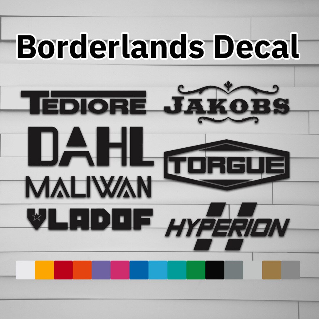 Borderlands Manufacturer Vinyl Decal (sticker, Car Laptop Window ...