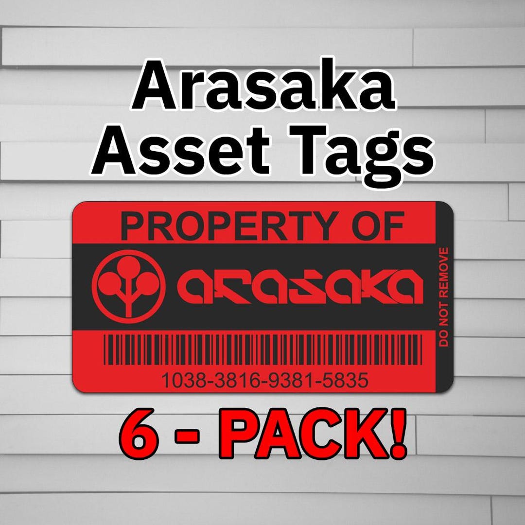 Arasaka Asset Tags (vinyl Decal Sticker, Car Laptop Window Tumbler ...