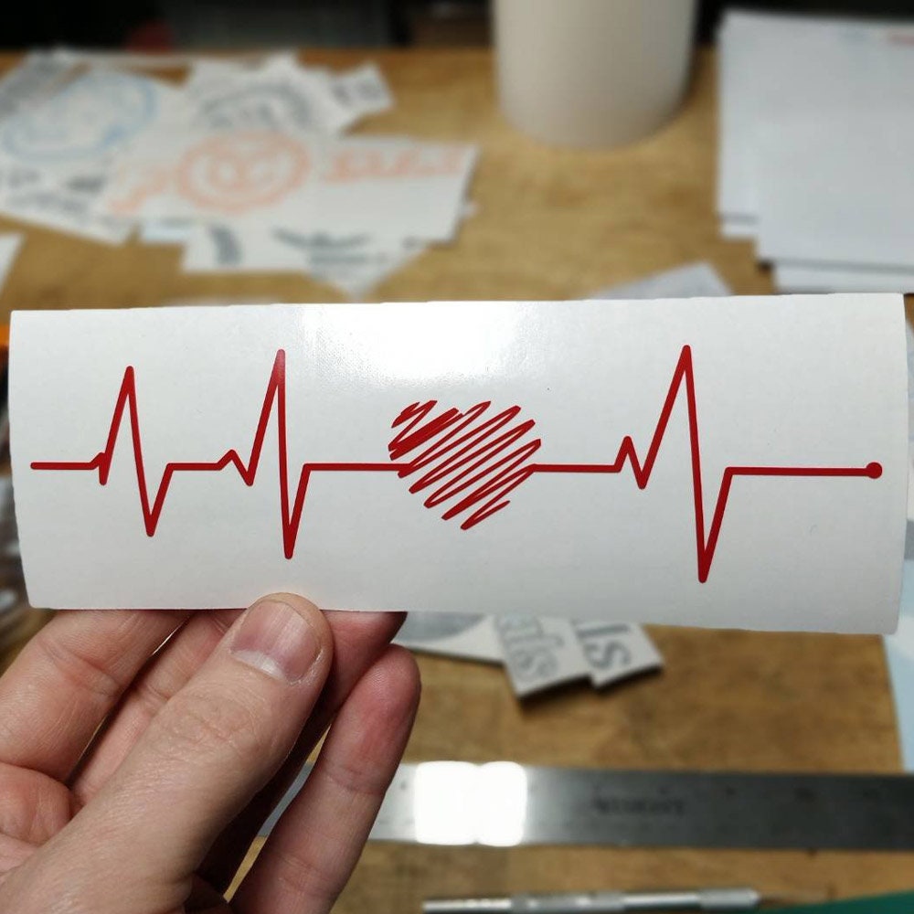 Heartbeat Decal Nurse Sticker Love Valentines Heart Beat | Etsy
