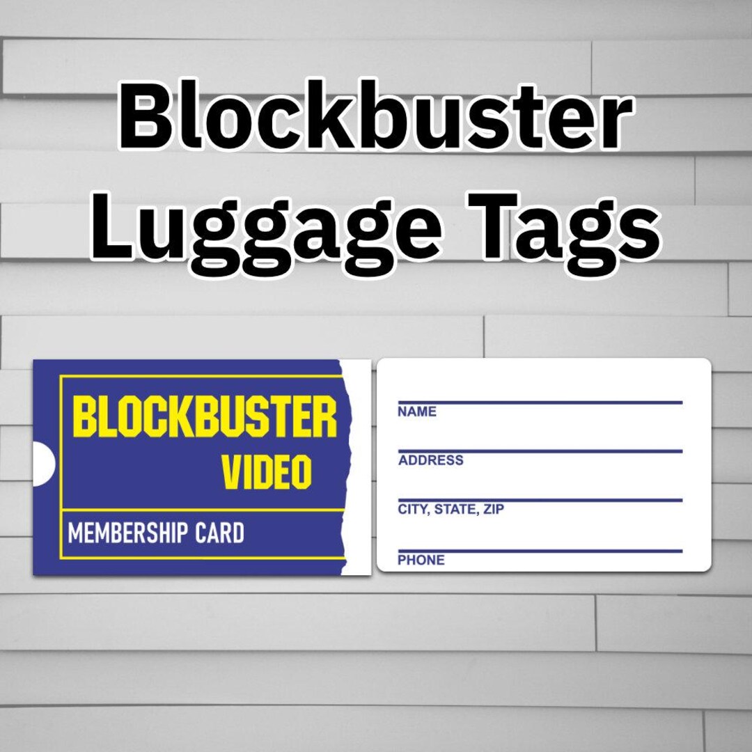 Blockbuster Video Membership Card Luggage Tag for Backpack, Laptop Bag ...