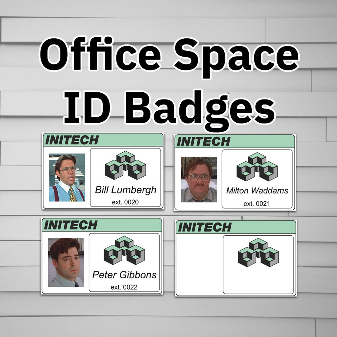 Initech Parody Prop ID Badge on a Laminated ID Card (office Space Bill ...