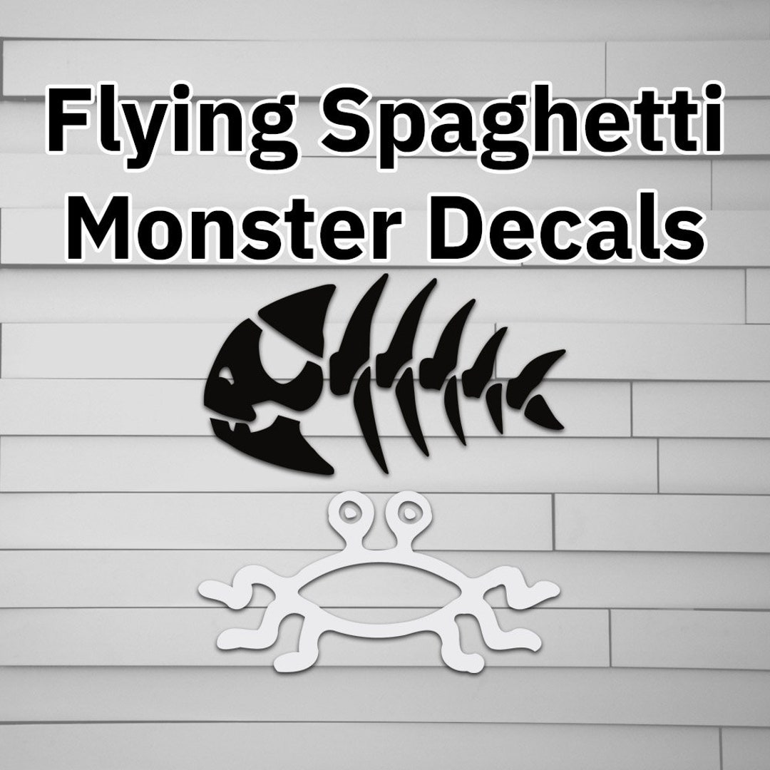 FSM Flying Spaghetti Monster Jolly Pirate Fish Decal, Sticker for ...