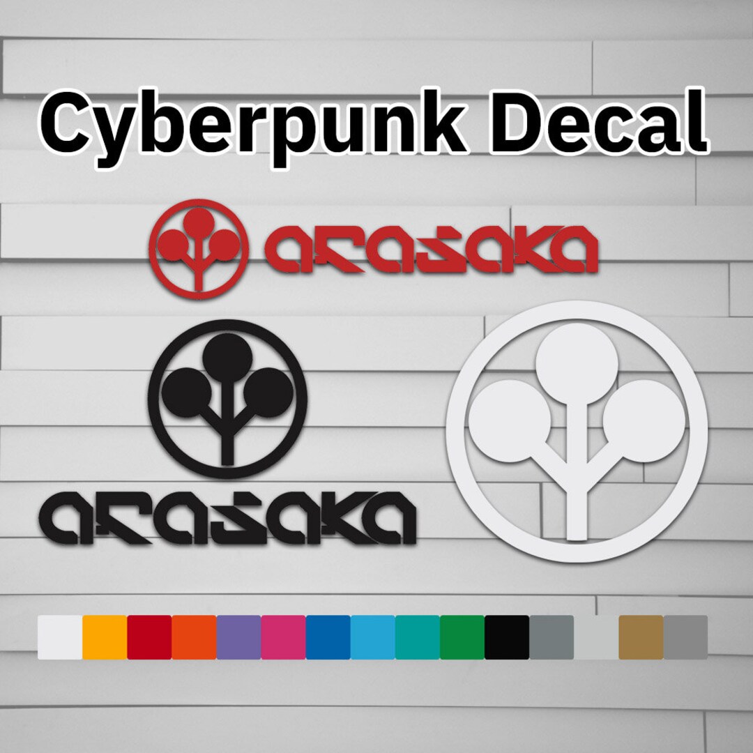Cyberpunk Arasaka Vinyl Decal sticker, Car Laptop Window Tumbler Water ...