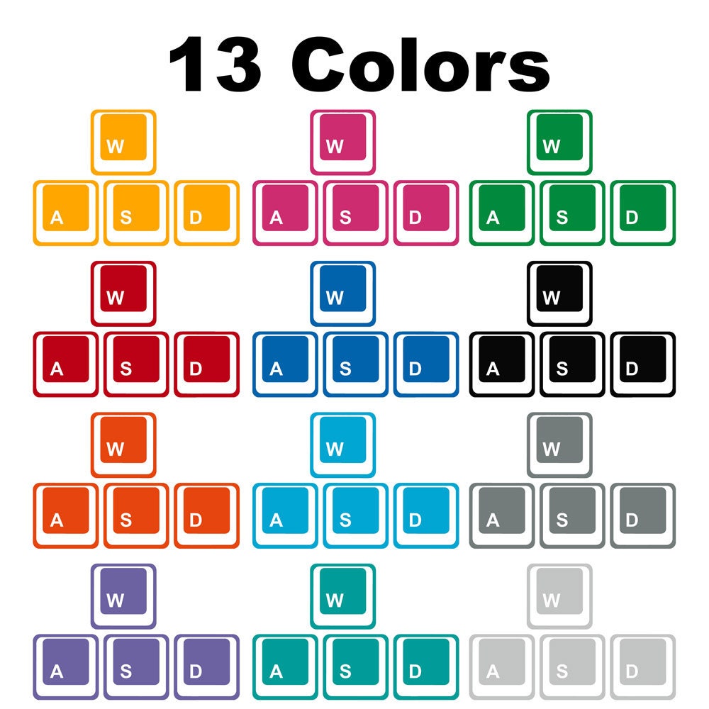 WASD Vinyl Decal for Car gaming FPS for Laptop Window - Etsy