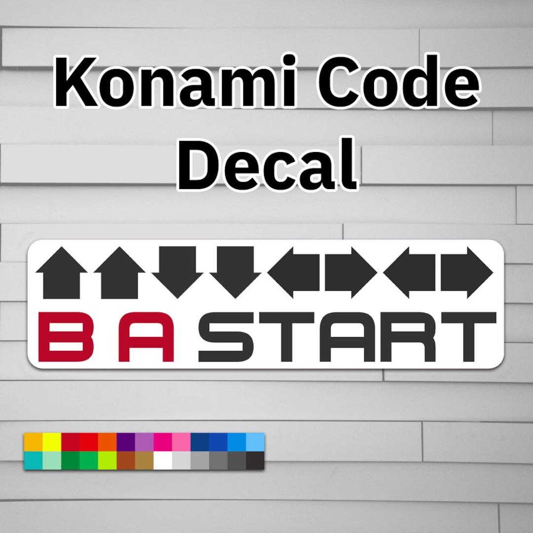 Konami Code Decal (vinyl for Car Laptop Window Tumbler Water Bottle ...