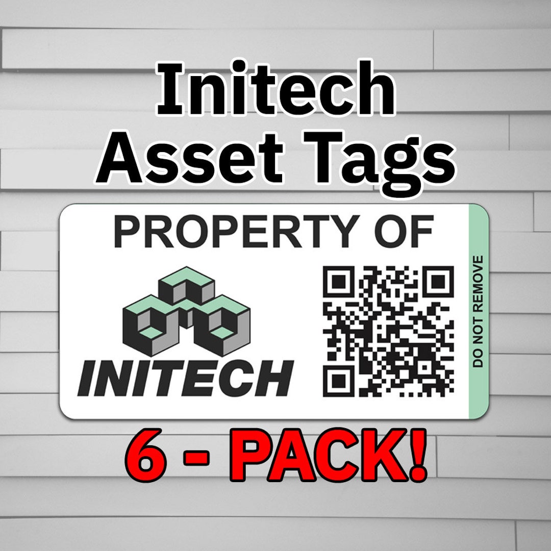 Initech Asset Tags vinyl Decal Sticker, Car Laptop Window Tumbler Water ...