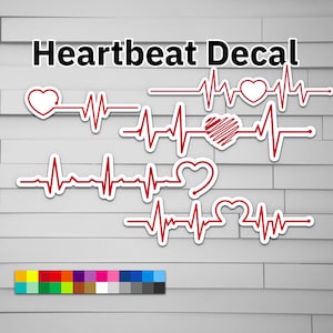 Heartbeat Decal - Etsy