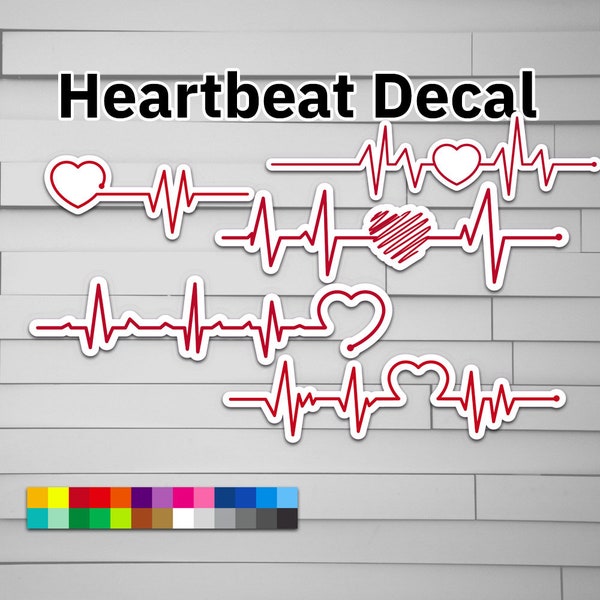 Heartbeat Decal - Etsy