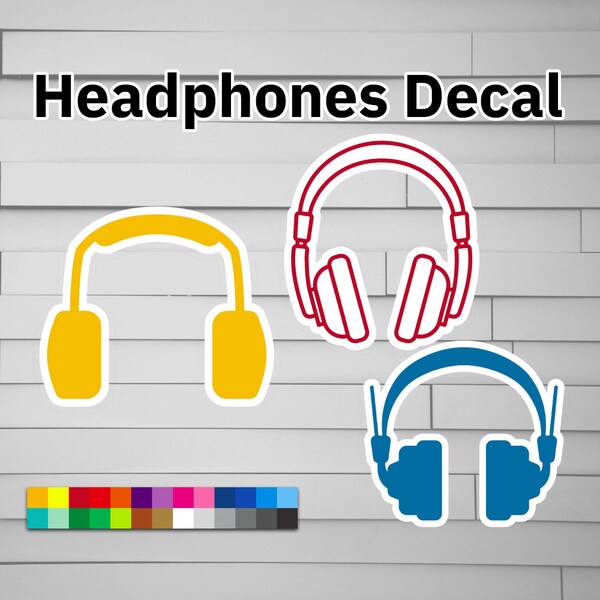 Headphones Decal - Etsy