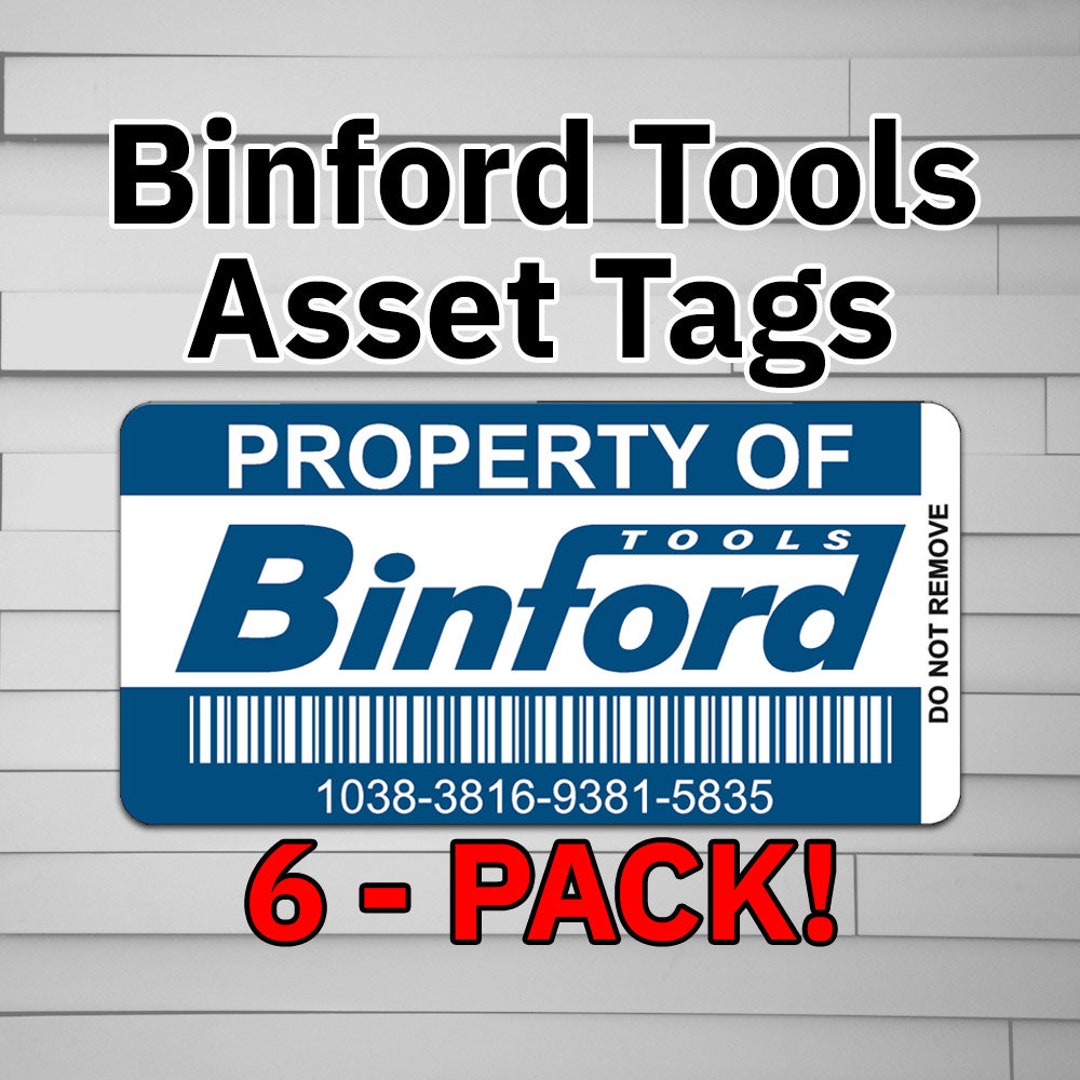 Binford Tools Asset Tags (vinyl Decal Sticker, Car Laptop Window ...