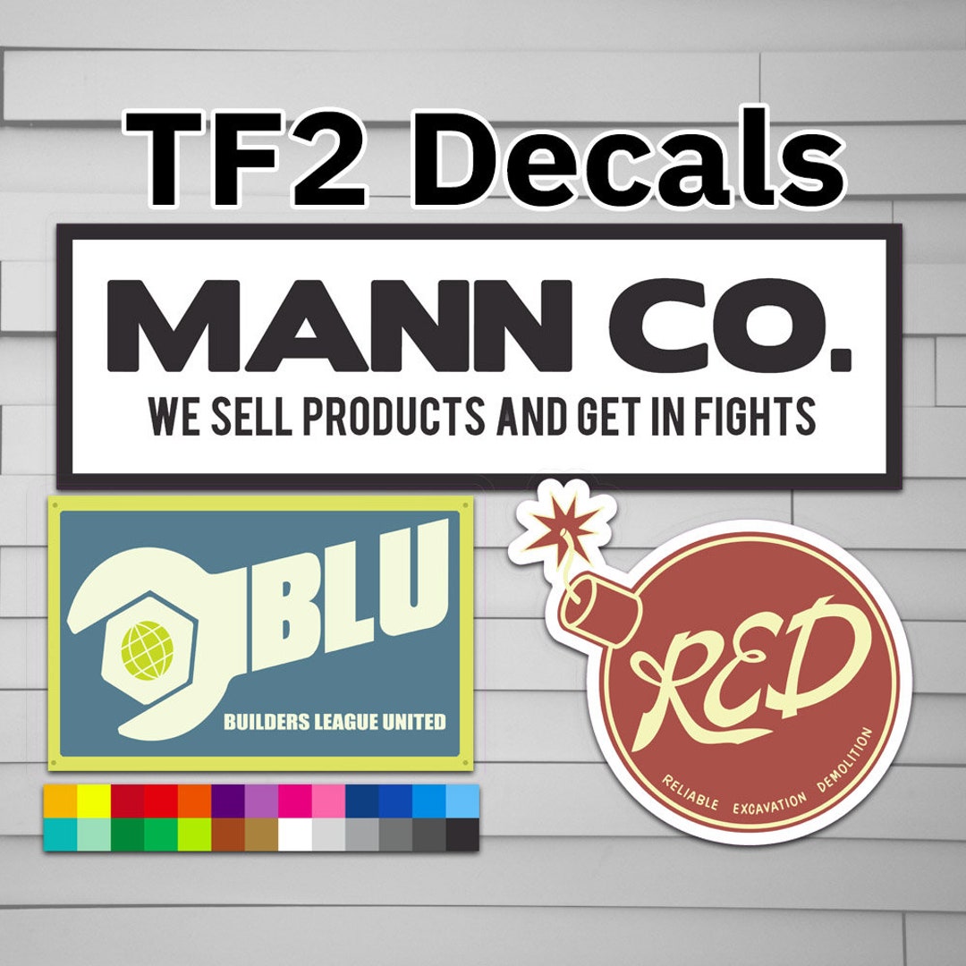 TF2 Mann Co. Vinyl Decal sticker, Car Laptop Window Tumbler Water ...