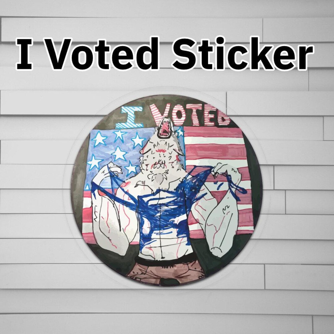 I Voted Wearwolf Funny Sticker Decal Werewolf Michigan I Voted Sticker ...